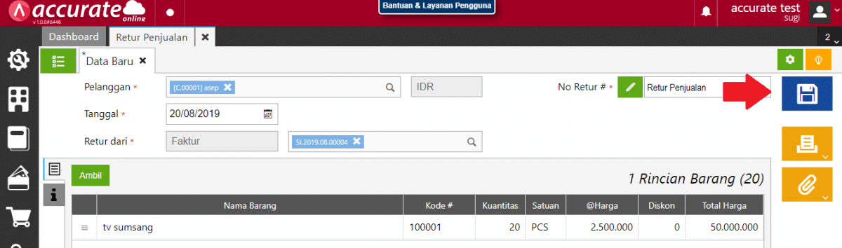 Mengggunakan Fitur Retur Penjualan Pada Accurate Online - CPSSoft